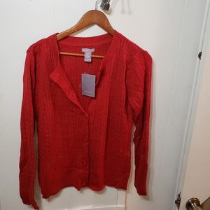 Laura Scott | Sweaters | Laura Scott Deep Red Button Down Cardigan ...